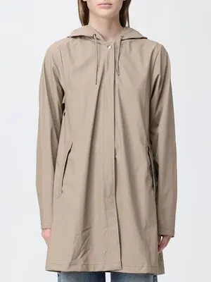 Rains Hooded Waterproof Polyester Trench Coat - Beige