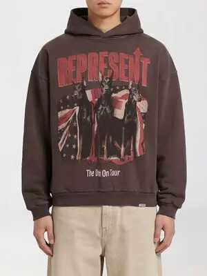 REPRESENT Distressed Graphic Hoodie - Black