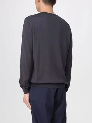 KANGRA Cotton And Silk Crew Neck Pullover - Charcoal