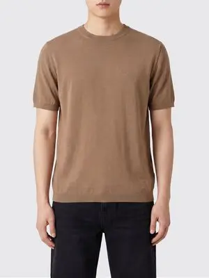 KANGRA Textured Knit Short Sleeve Pullover - Beige