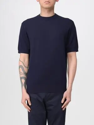 KANGRA Ribbed Crew Neck Pullover - Blue