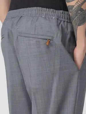 PT TORINO Tailored Trousers With Drawstring Waist - Grey