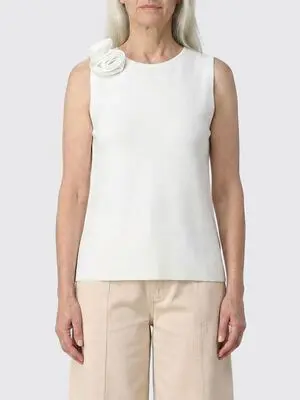 Liviana Conti Sleeveless Top With Flower Appliqu