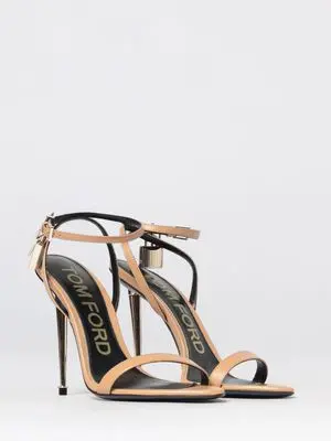 TOM FORD Heeled Sandals With Padlock Detail - Brown