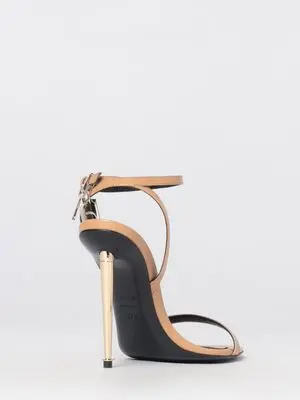 TOM FORD Heeled Sandals With Padlock Detail - Brown