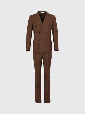 Tagliatore Double-breasted Linen Blend Suit - Brown
