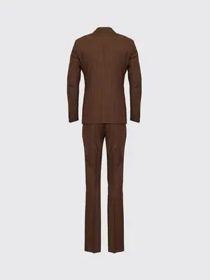 Tagliatore Double-breasted Linen Blend Suit - Brown