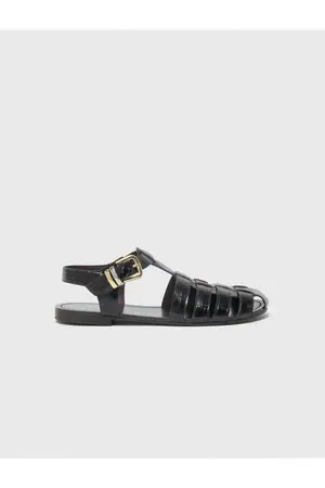 Maje Multi-strap Leather Sandals - Metallic