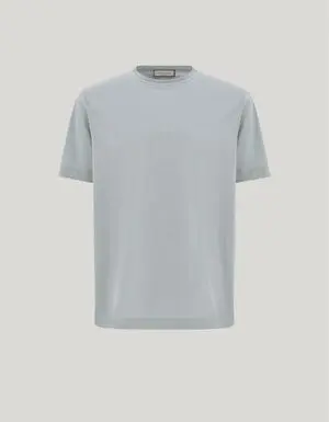 Canali Brianza Green Lisle Cotton T-shirt With Double Collar Green