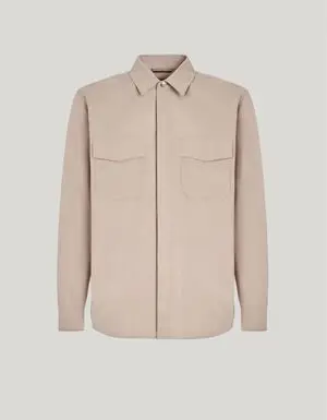 Canali Relaxed Nuvola Fit Overshirt In Pure Cotton - Beige