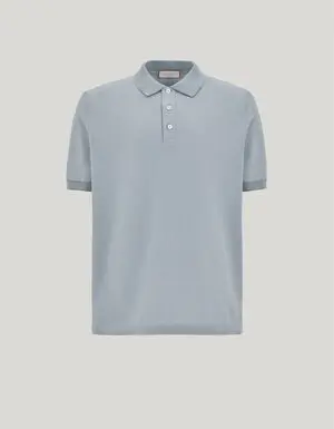 Canali Brianza Cotton Piqué Polo Shirt With Contrasting Trim - Green