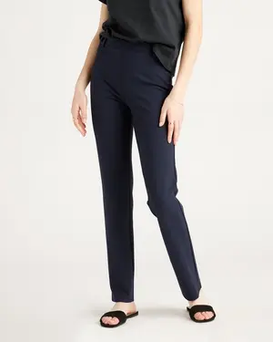 Quince Ultra-stretch Ponte Straight Leg Trousers - Navy