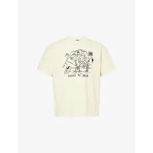 BRAIN DEAD Oracle Graphic-print Cotton T-shirt - Natural