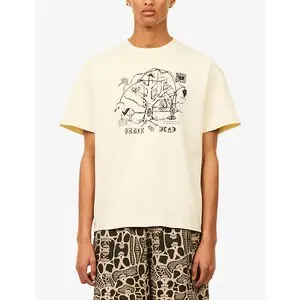 BRAIN DEAD Oracle Graphic-print Cotton T-shirt - Natural