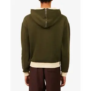 BRAIN DEAD Contrast-pocket Zip-up Cotton Hoody