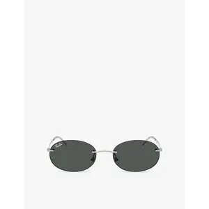 Ray-ban Rb3767 Oval-frame Sunglasses - Silver