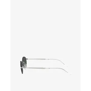 Ray-ban Rb3767 Oval-frame Sunglasses - Silver