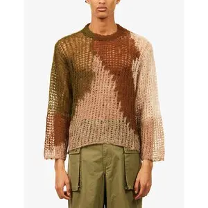 BRAIN DEAD Threadbare Knitted Alpaca-blend Jumper