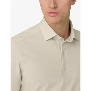 Boggi Milano Long-sleeved Cotton-blend Polo Shirt