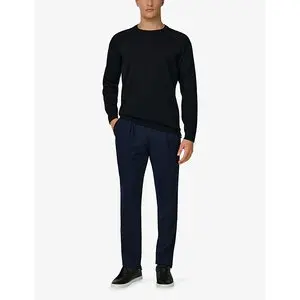 Boggi Milano Cotton And Silk-blend Jumper - Black