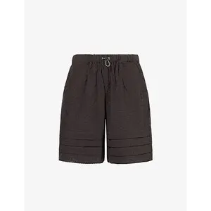 BRAIN DEAD Gingham Pleated Cotton Shorts - Black
