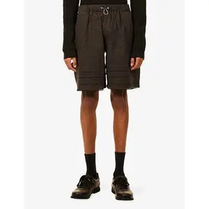 BRAIN DEAD Gingham Pleated Cotton Shorts