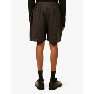 BRAIN DEAD Gingham Pleated Cotton Shorts