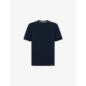 Boggi Milano Branded Short-sleeved Cotton-blend T-shirt - Navy Blue
