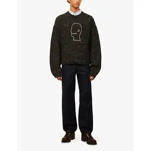 BRAIN DEAD Oversized Crew-neck Alpaca-blend Jumper - Charcoal