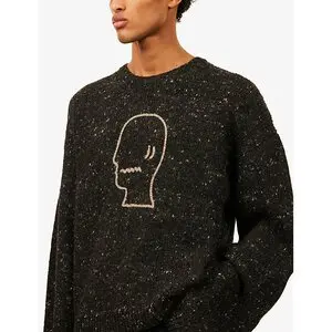BRAIN DEAD Oversized Crew-neck Alpaca-blend Jumper - Charcoal