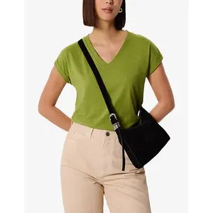 Whistles Willa V-neck Cotton-jersey T-shirt - Green