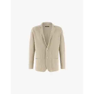 Boggi Milano Regular-fit Single-breasted Cotton Blazer - Sand