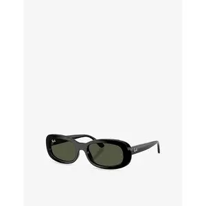 Ray-ban Oval-frame Acetate Sunglasses - Black