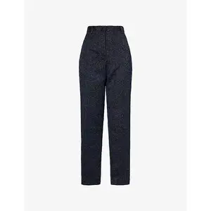 Dries Van Noten Pilar Tapered-leg Cotton-blend Trousers - Navy