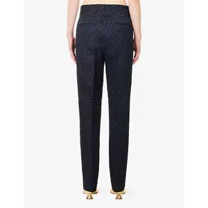 Dries Van Noten Pilar Tapered-leg Cotton-blend Trousers - Navy