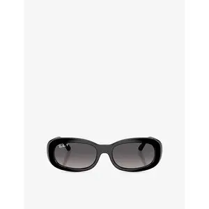 Ray-ban Oval-frame Acetate Sunglasses - Black