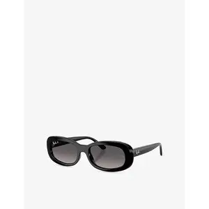 Ray-ban Rb2221 Oval-frame Acetate Sunglasses - Black