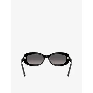 Ray-ban Rb2221 Oval-frame Acetate Sunglasses - Black