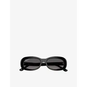Ray-ban Rb2221 Oval-frame Acetate Sunglasses - Black