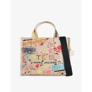 Marc Jacobs The Punk Scribble Canvas Medium Tote Bag - Beige Multi