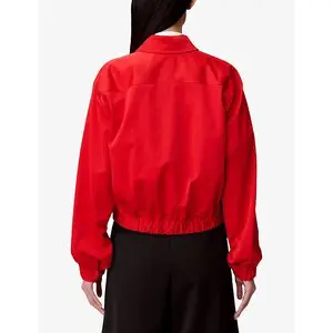 Claudie Pierlot Cropped Side-pocket Satin Jacket