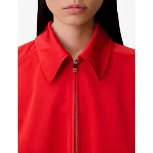 Claudie Pierlot Cropped Side-pocket Satin Jacket