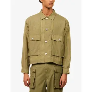 BRAIN DEAD Cropped Button-up Nylon Shirt