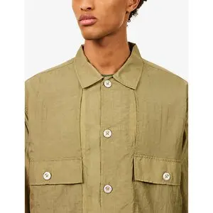 BRAIN DEAD Cropped Button-up Nylon Shirt