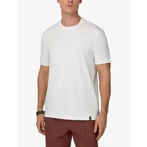 Boggi Milano Branded Short-sleeved Cotton-blend T-shirt - White