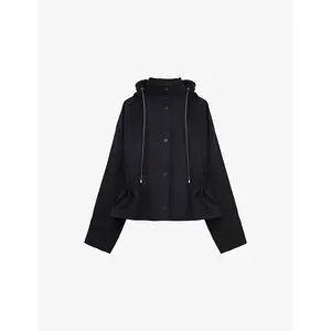 Loewe Hooded Flared-hem Cotton-blend Jacket - Black