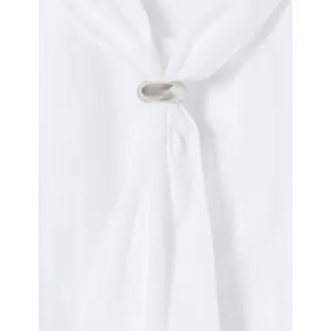 Claudie Pierlot Striped Tie-neck Cotton Shirt