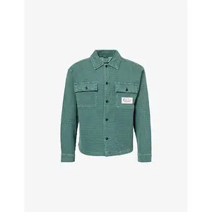 BRAIN DEAD Waffle-knit Button-front Cotton Shirt - Pine