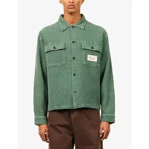 BRAIN DEAD Waffle-knit Button-front Cotton Shirt - Pine