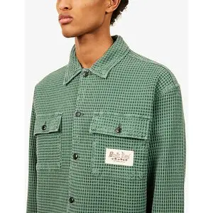 BRAIN DEAD Waffle-knit Button-front Cotton Shirt - Pine